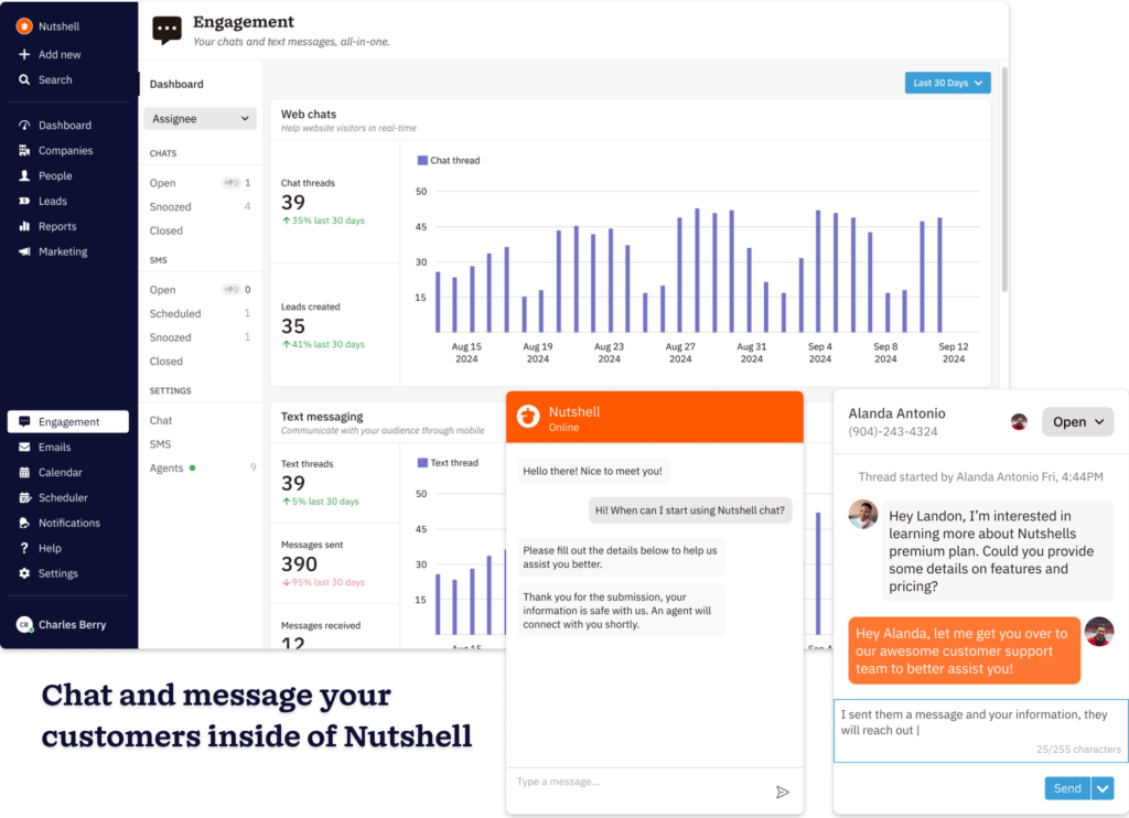 CRM, Chat and SMS in One Platform | Nutshell Engagement